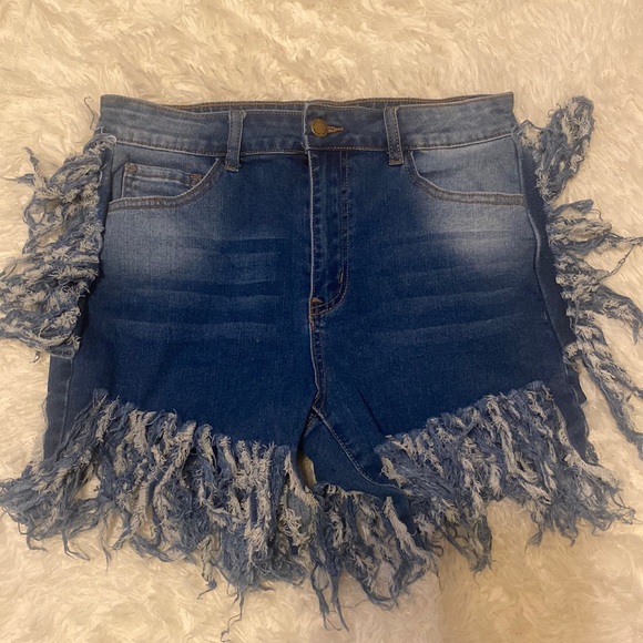 Shorts | Denim Fringe Shorts | Poshmark